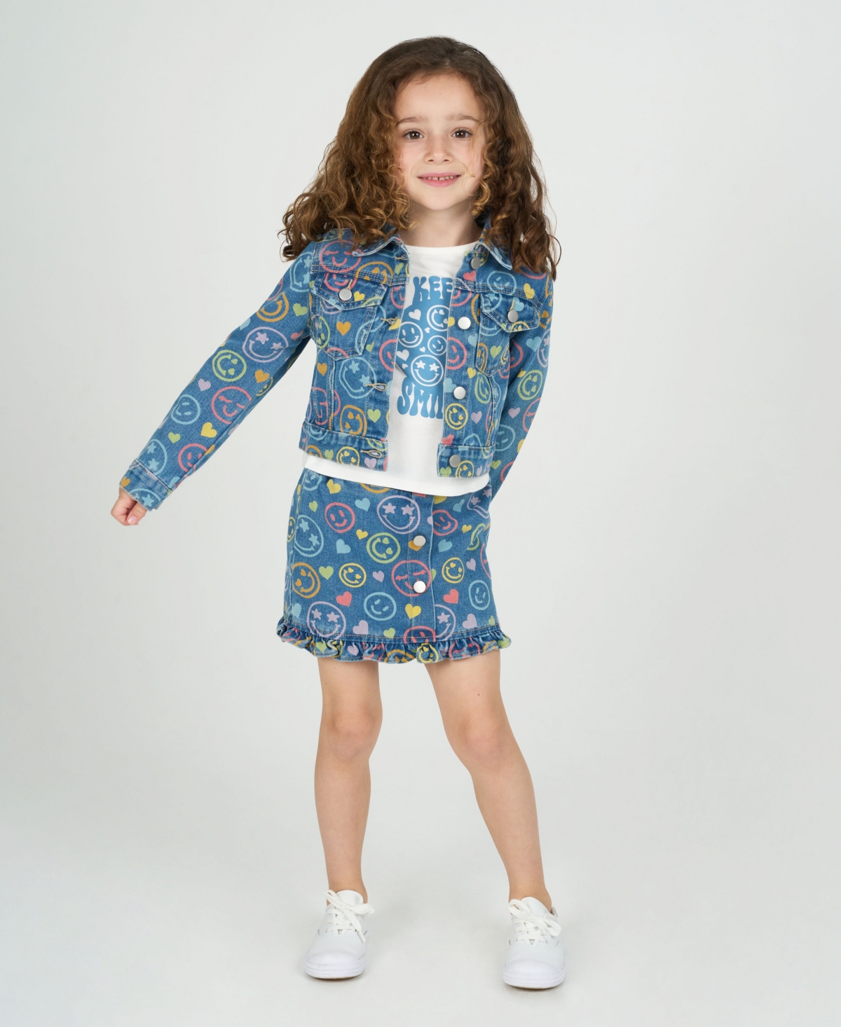 Click here for Rare Editions Little Girls 3-Piece Smiley Denim Ja... prices