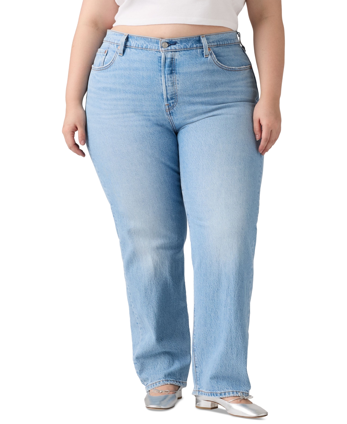 Click here for Levis Trendy Plus Size 501 Cotton High-Rise Jeans... prices
