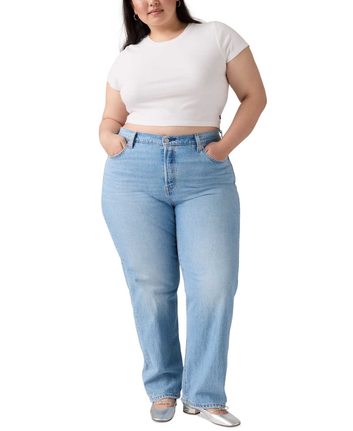 Click here for Levis Trendy Plus Size 501 Cotton High-Rise Jeans... prices