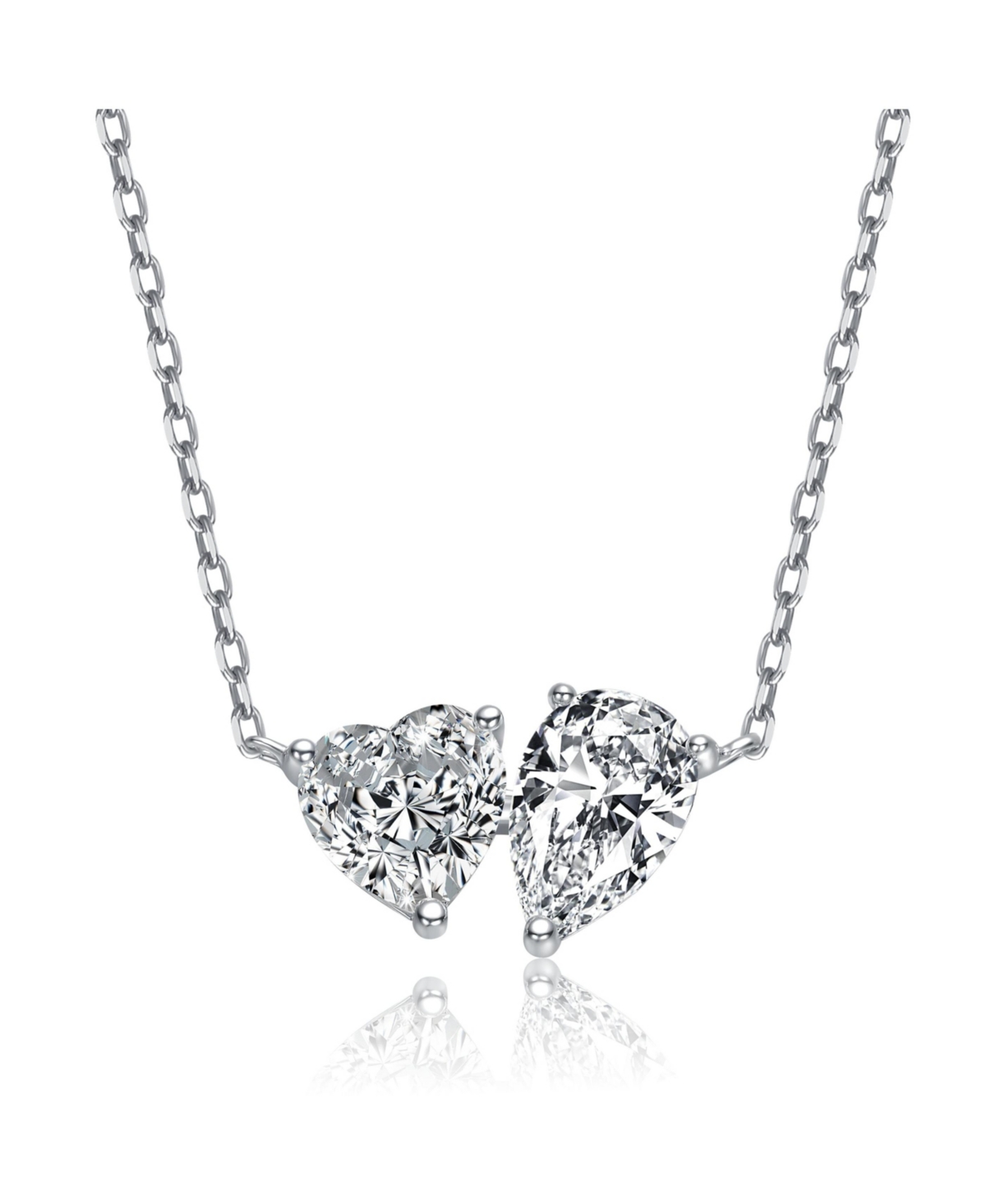 Click here for Sterling Silver with Clear Heart and Pear Shaped C... prices