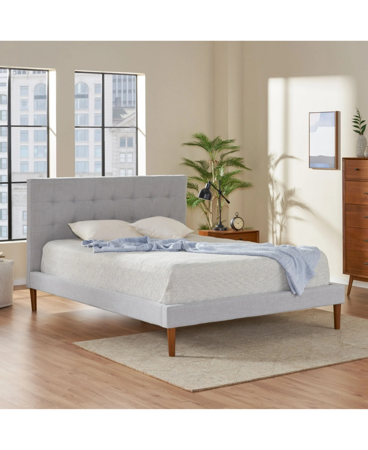 Click here for Full Platform Bed with Button-Tufted Headboard  As... prices