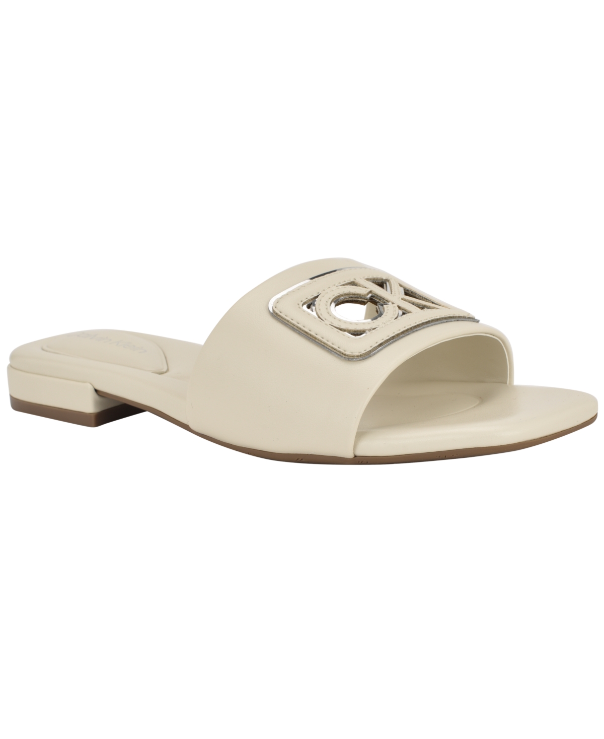 Click here for Calvin Klein Womens Tavia Cutout Logo Slide Sandal... prices