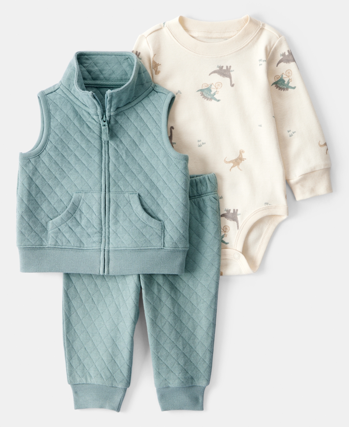 Click here for Carters Baby Boys Quilted Little Vest  Dinosaur Bo... prices