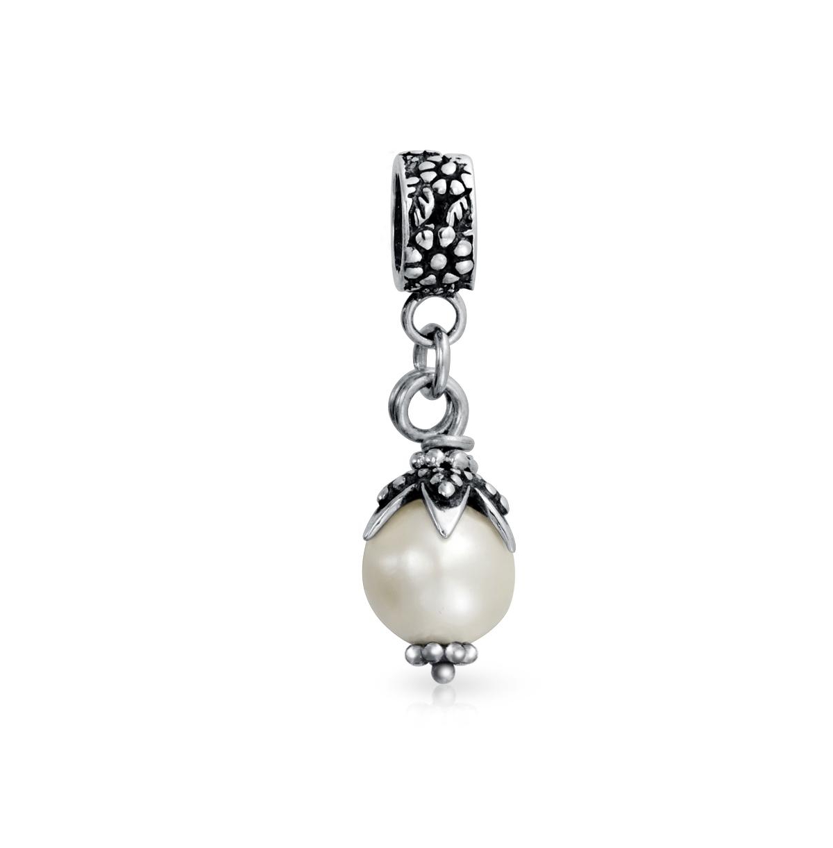 Click here for Bling Jewelry Leaf Cap White Simulated Pearl Dangl... prices