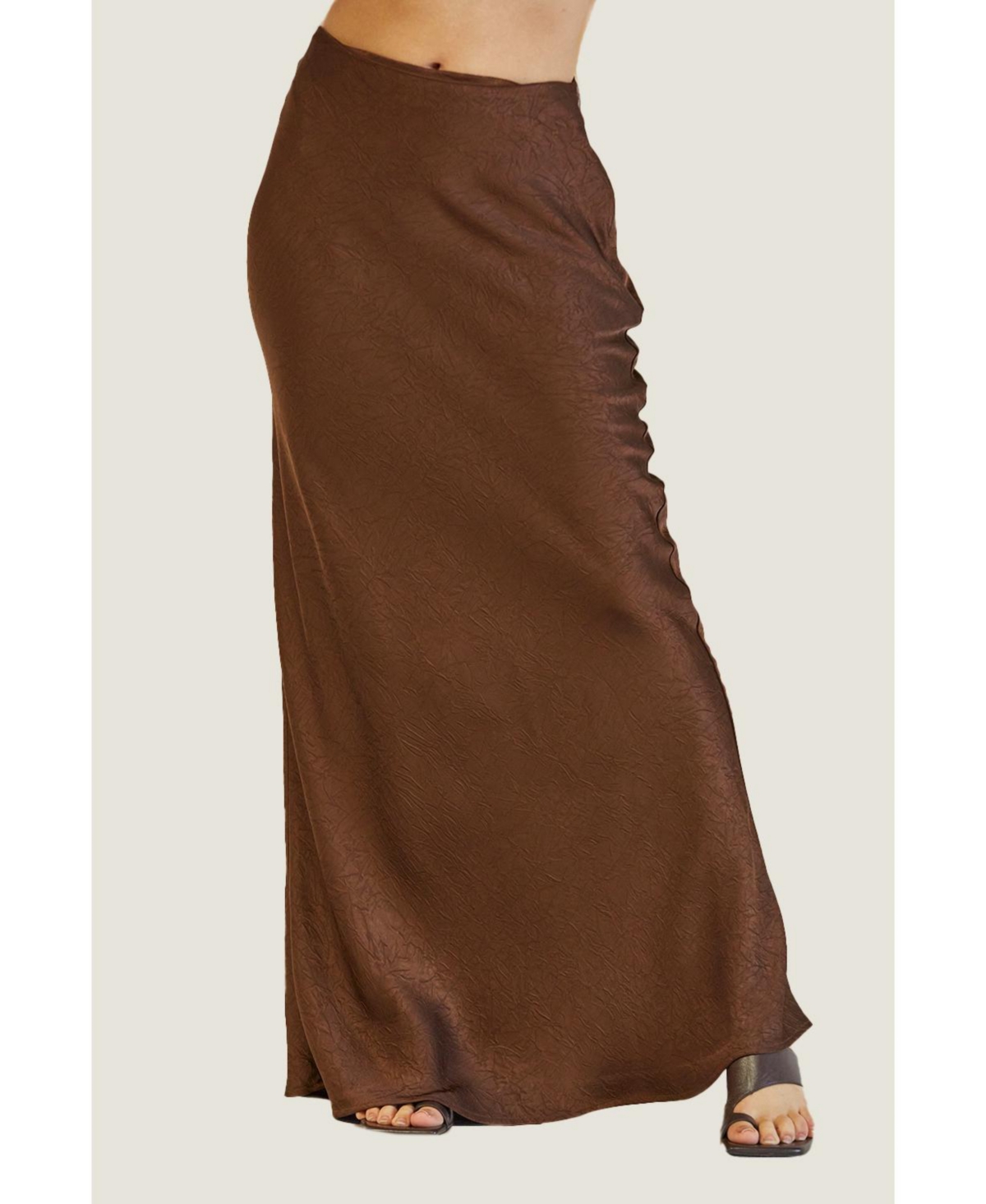 Click here for Crescent Womens Iris Crushed Satin Maxi Skirt - Br... prices