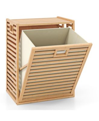 Click here for Slickblue 18 Gal Wicker Tilt Out Laundry Hamper Wi... prices