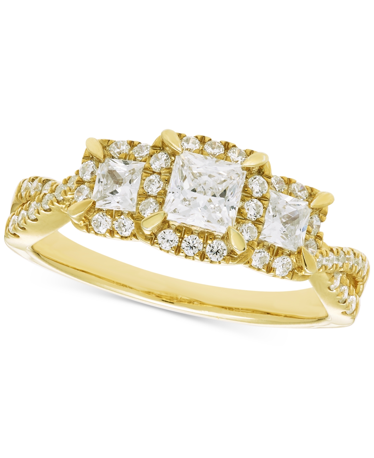 Click here for Diamond Three Stone Ring (1 ct. t.w.) in 14k Yello... prices