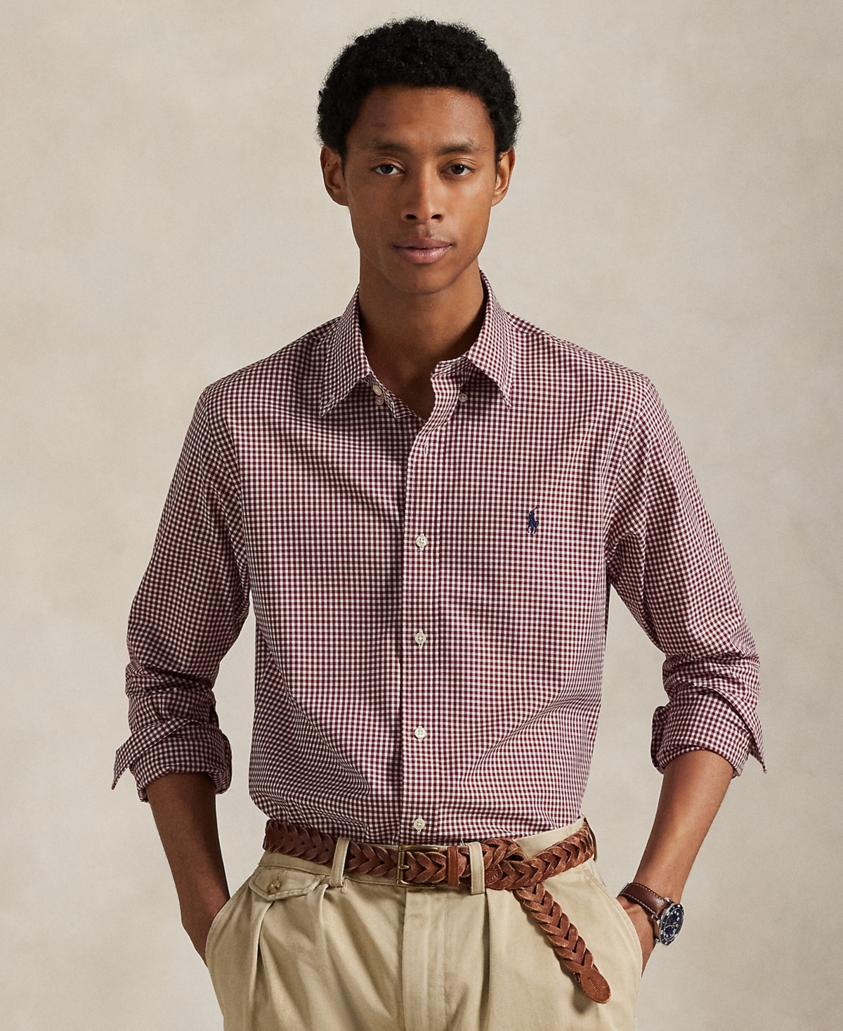 Click here for Polo Ralph Lauren Mens Classic-Fit Gingham Stretch... prices