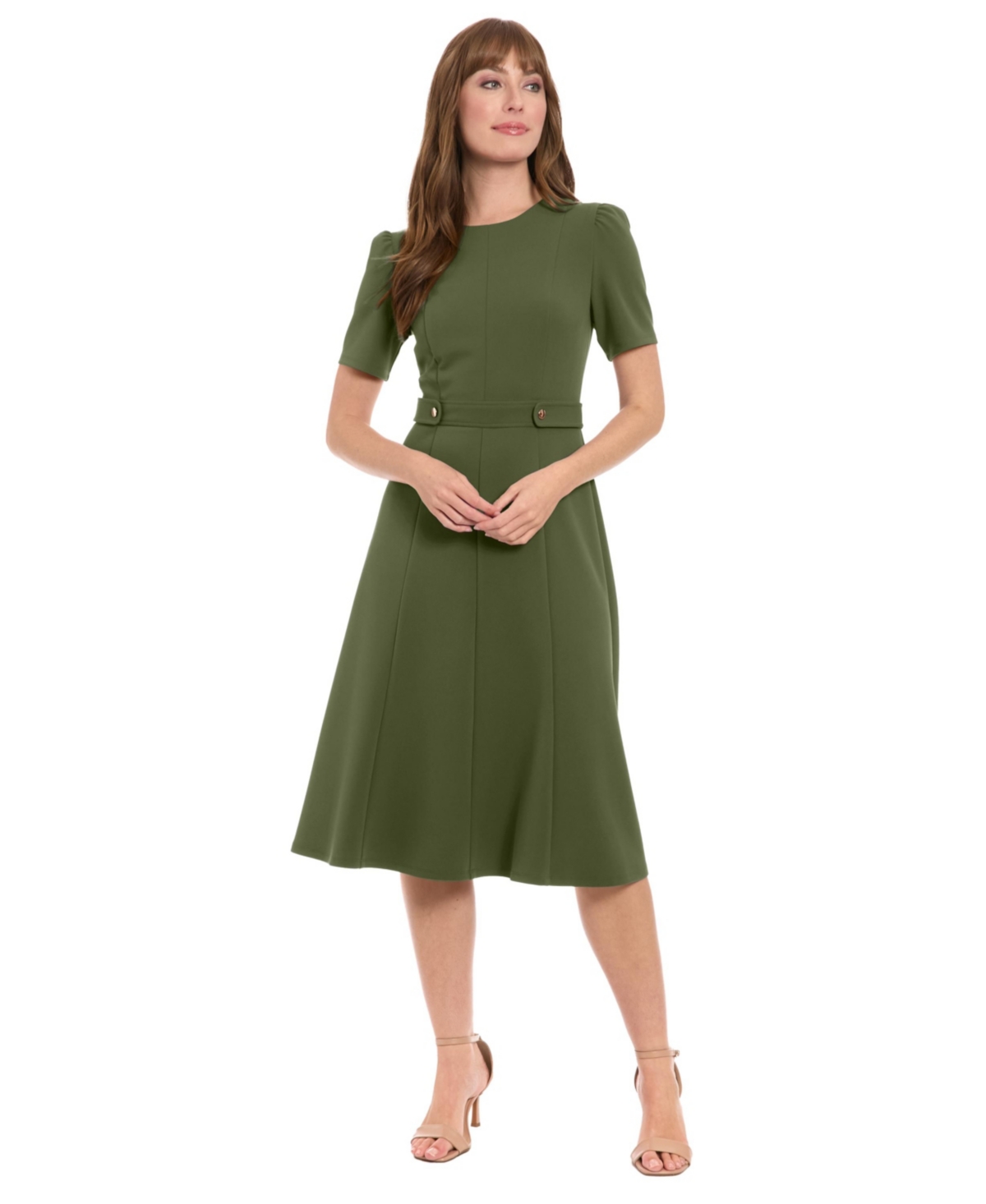 Click here for London Times Petite Fit & Flare Scuba Crepe Midi D... prices