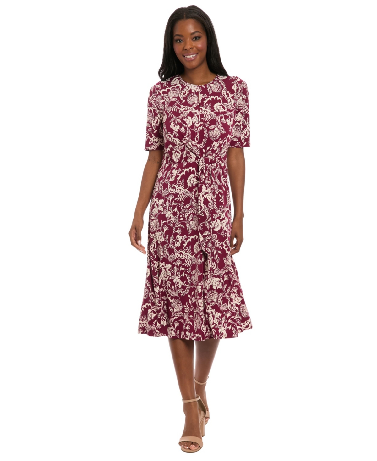 Click here for London Times Petites Jersey Printed Midi Dress - O... prices