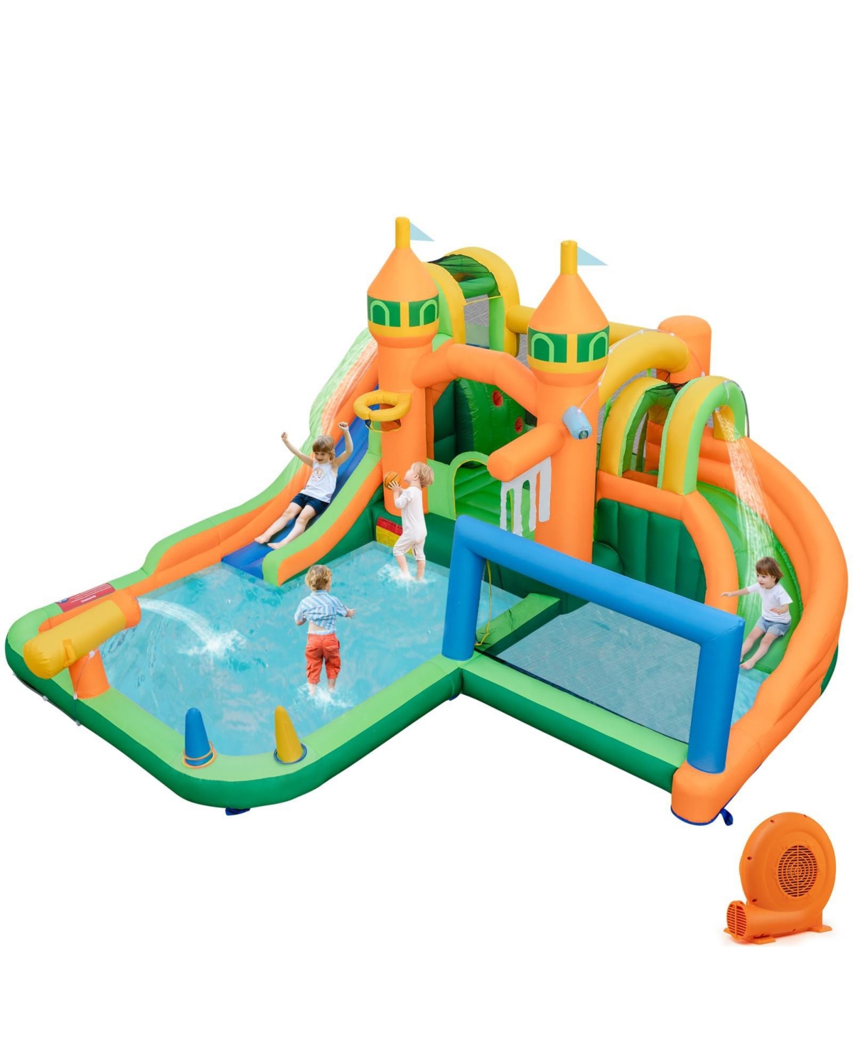 Click here for Kids Inflatable Water Slide with Soccer Gate and 7... prices
