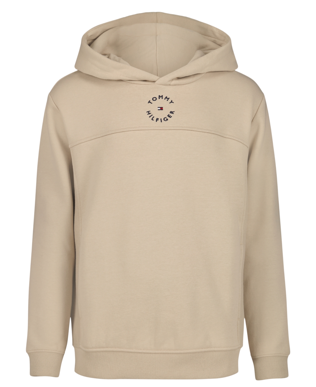 Tommy Hilfiger Big Boys Soft Essential Logo Embroidered Fleece Hoodie - Hummus