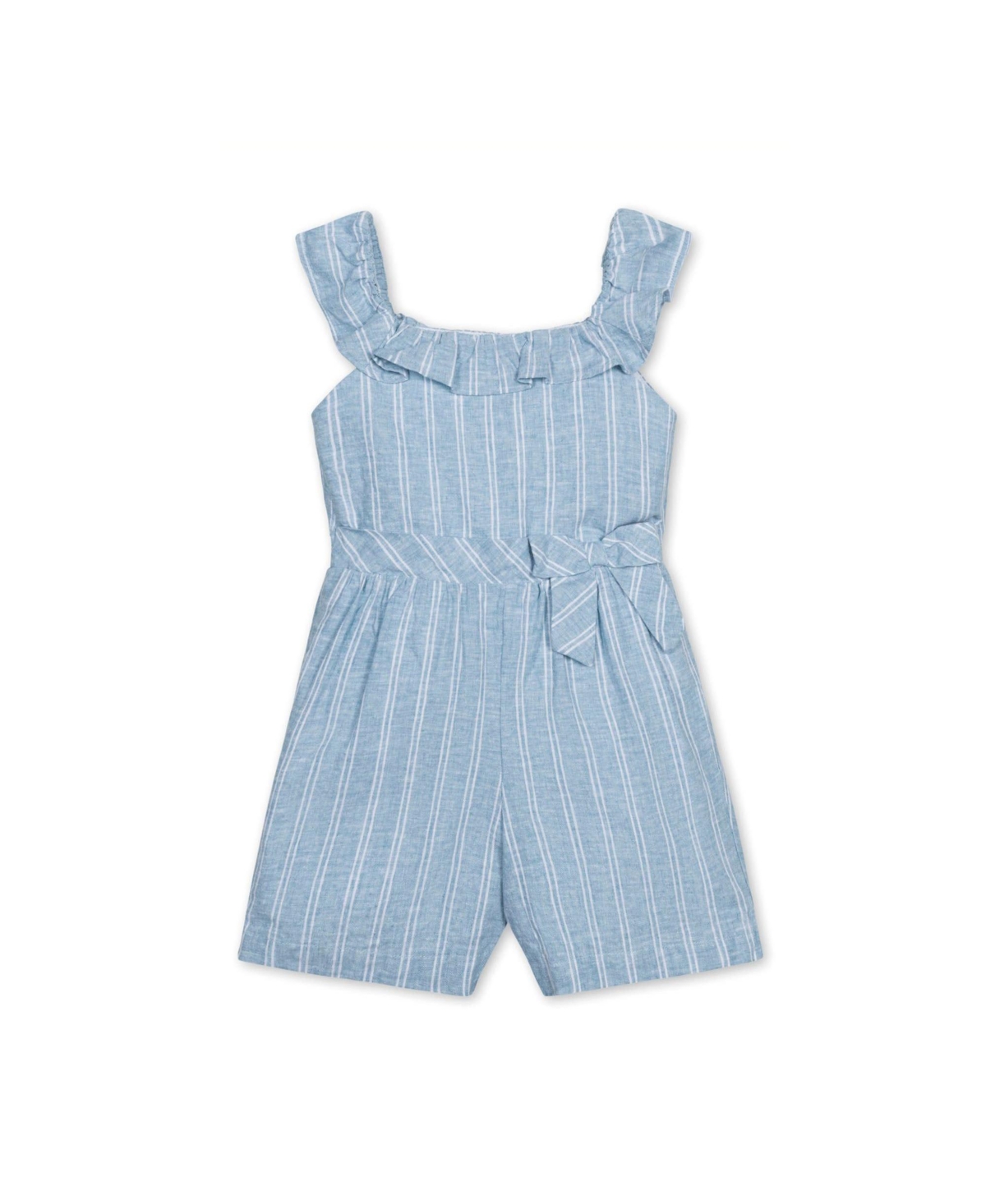 Click here for Hope & Henry Girls Linen Ruffle Collar Pull-On Rom... prices