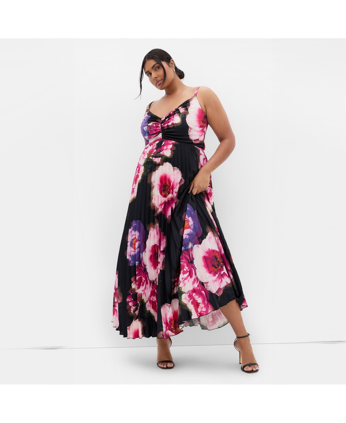 Click here for City Chic Plus Size Ariana Pleat Print Maxi Dress... prices