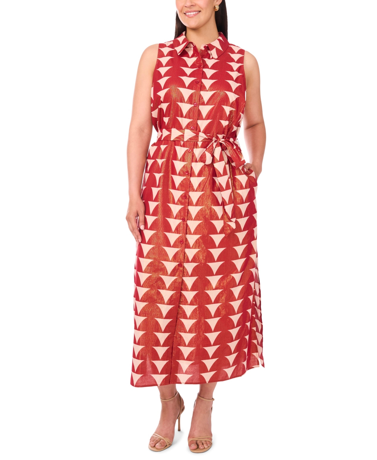Click here for Msk Plus Size Collared Sleeveless Maxi Dress - Rio... prices