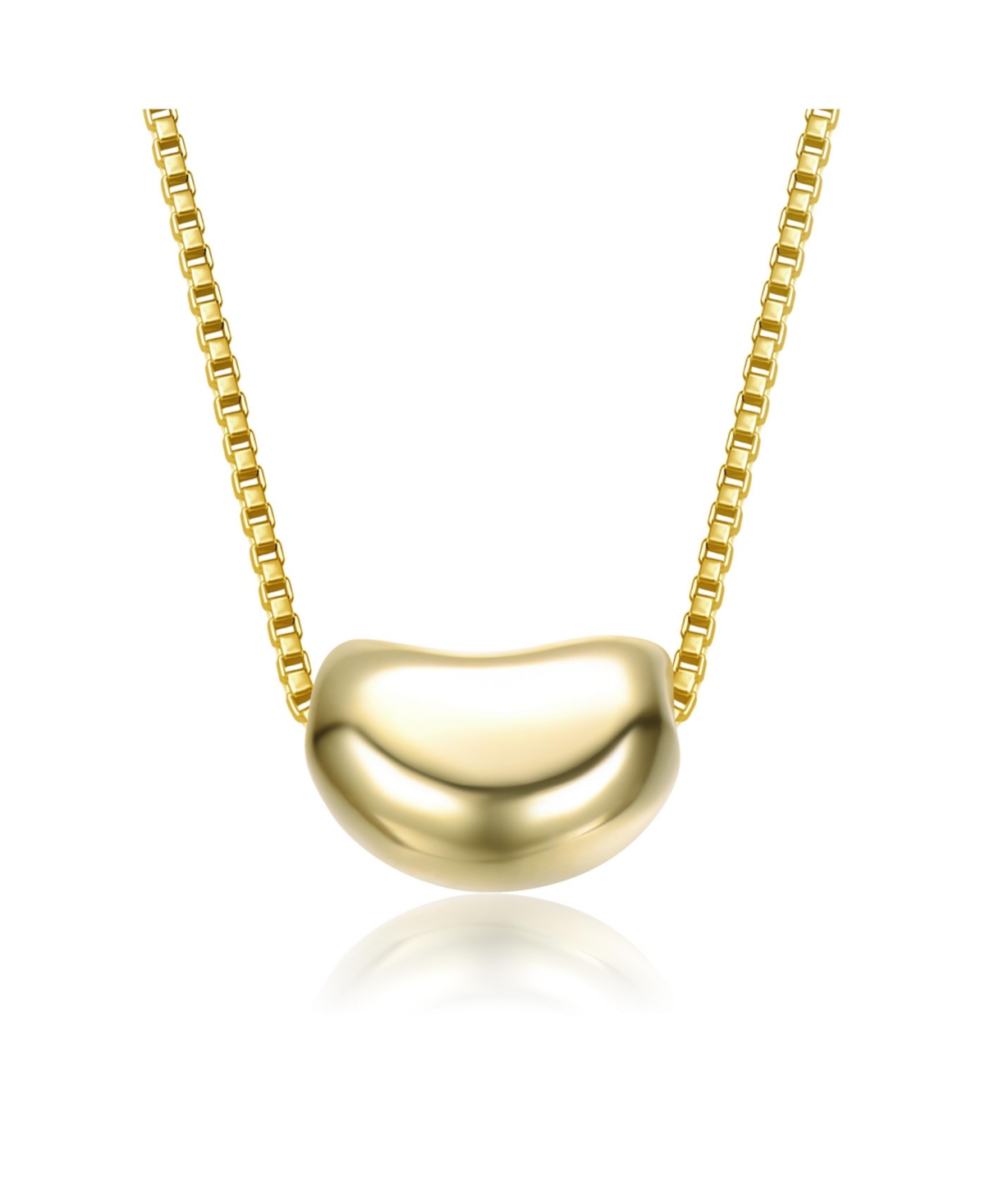 Click here for Genevive 14K Gold Plated Bean Shaped Pendant Neckl... prices