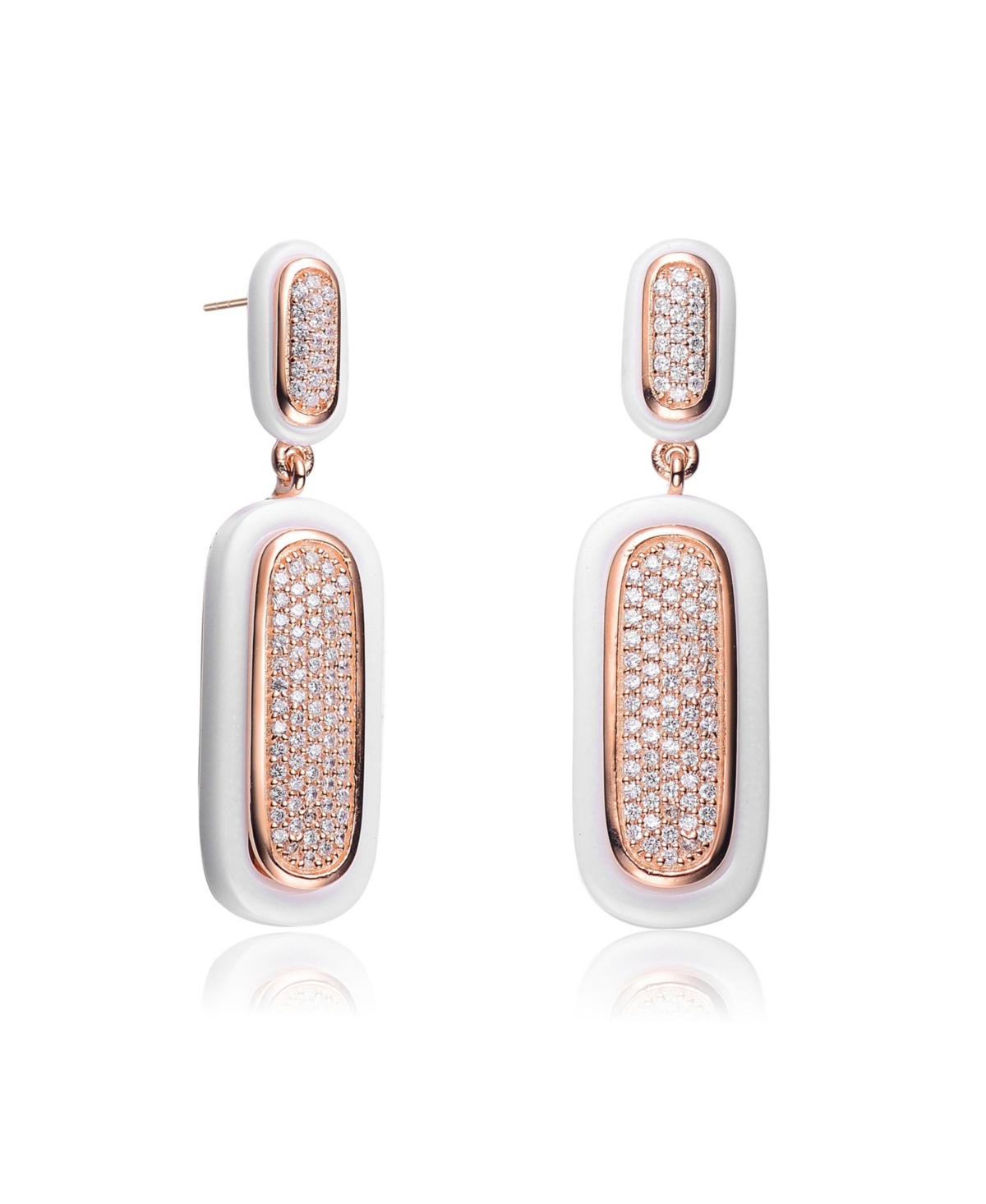 Click here for Rachel Glauber 18K Rose Gold Plated with Clear Cub... prices