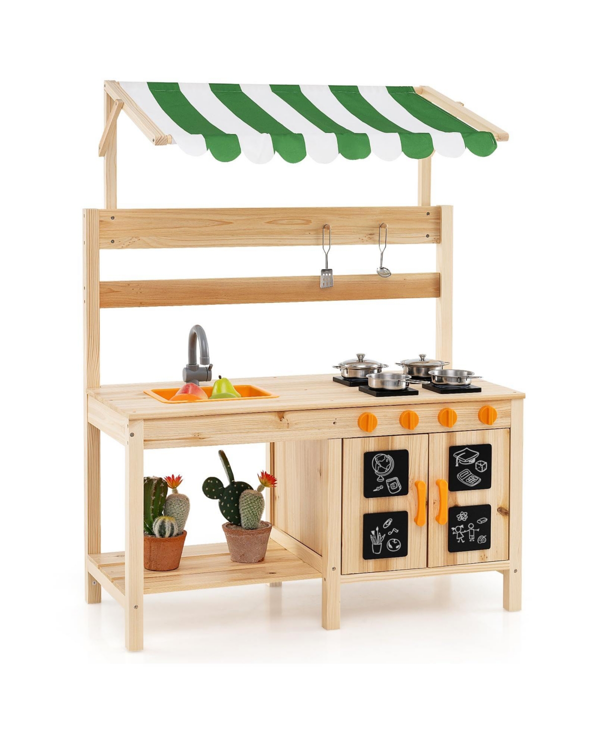 Click here for Mud Kitchen Fir Wood Play Kitchen with Canopy and... prices