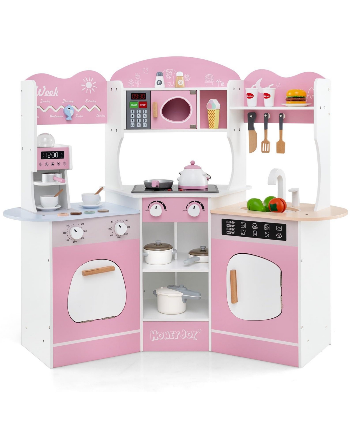 Click here for Corner Wooden Play Kitchen with Coffee Machine and... prices