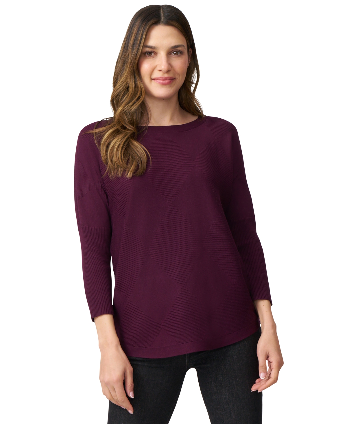 Click here for Melissa Paige Womens Boat-Neck Diamond-Knit Dolman... prices