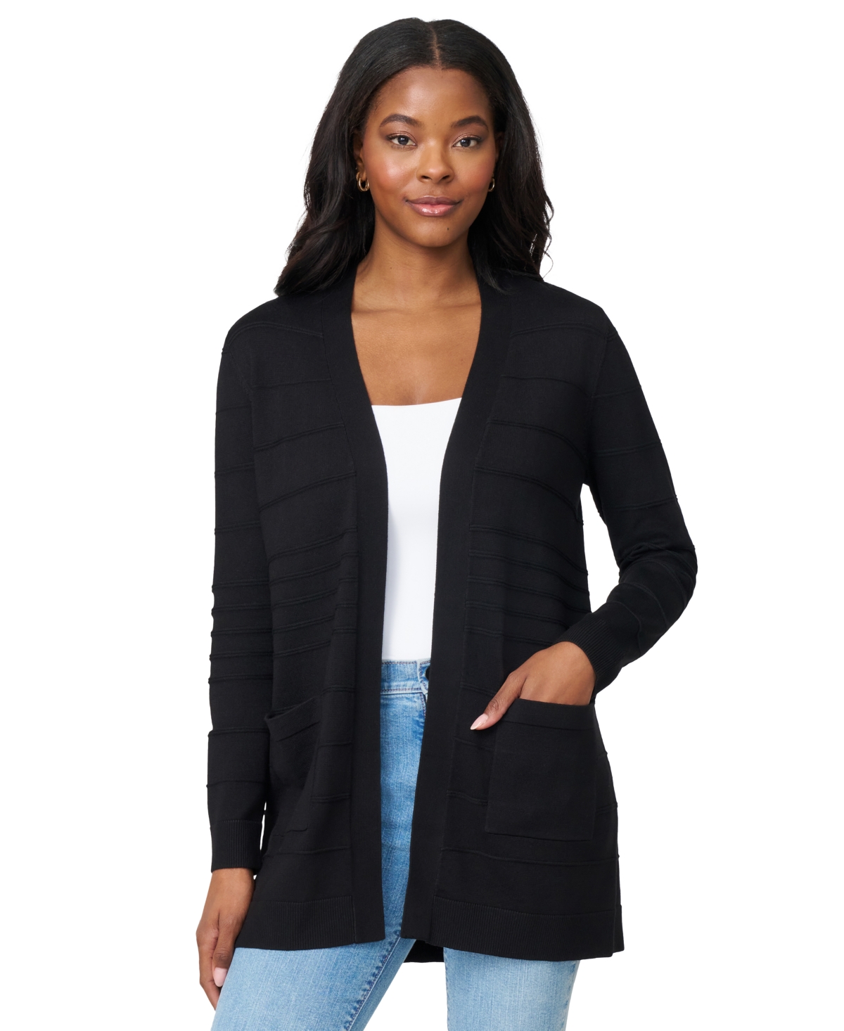 Click here for Melissa Paige Womens Ribbed Open-Front Long Cardig... prices