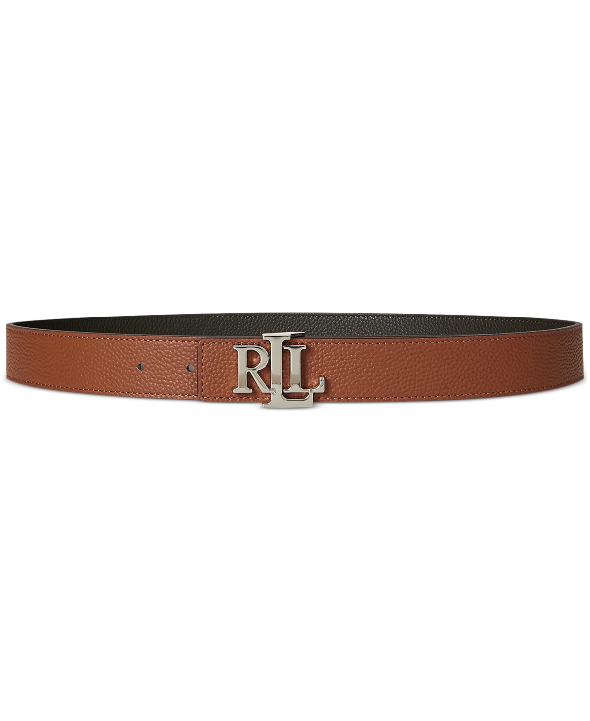Lauren Ralph Lauren Logo Reversible Pebbled Leather Belt - Lauren Tan/dark Olive