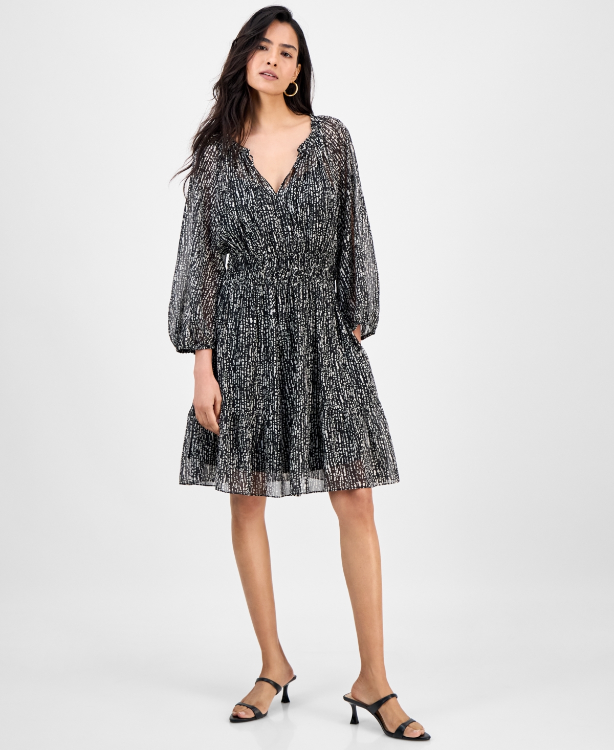 Click here for julia jordan Womens Chiffon Fit & Flare Dress - Bl... prices