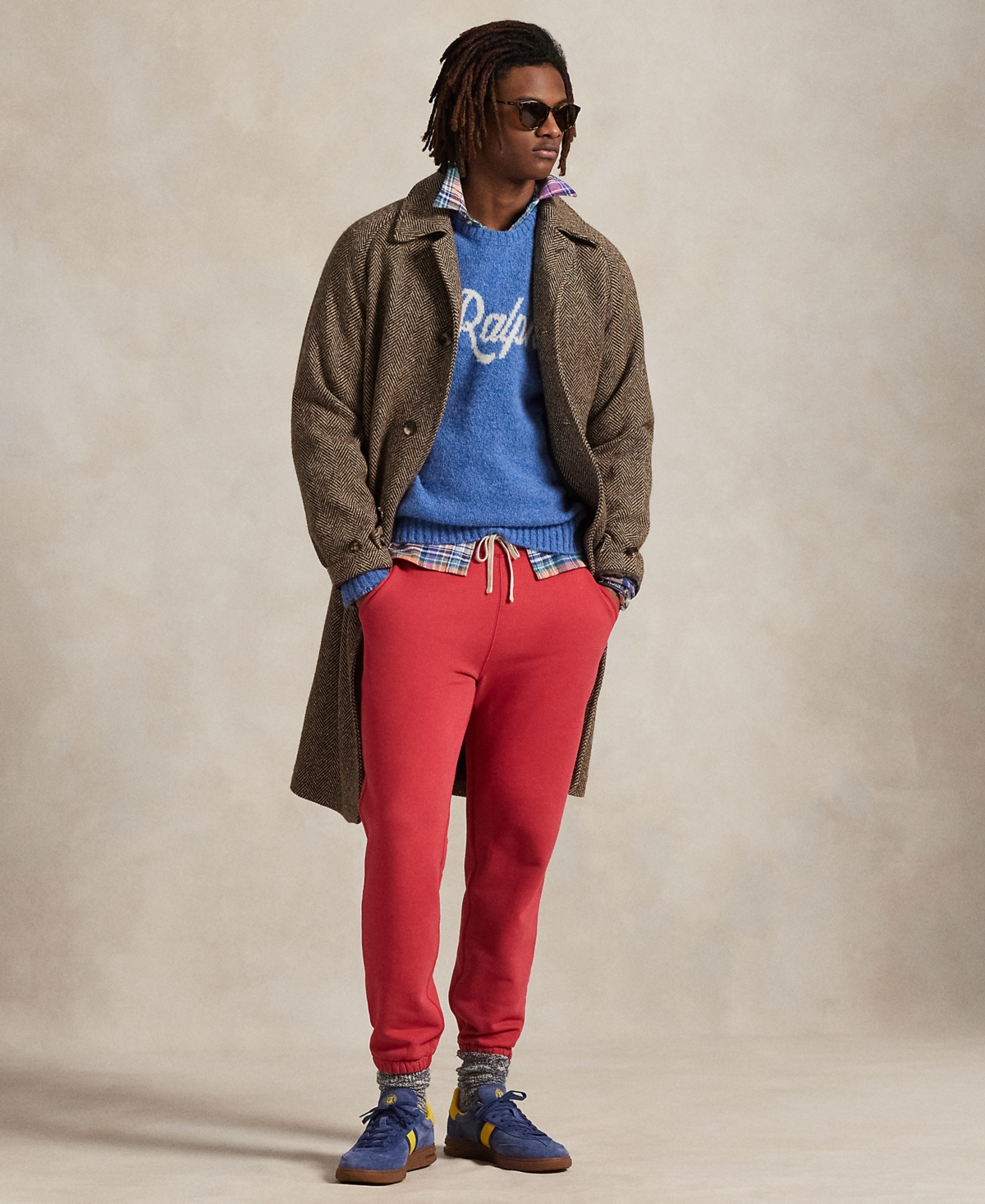 Polo Ralph Lauren Mens Cotton-Blend-Fleece Pants - Sunrise Red