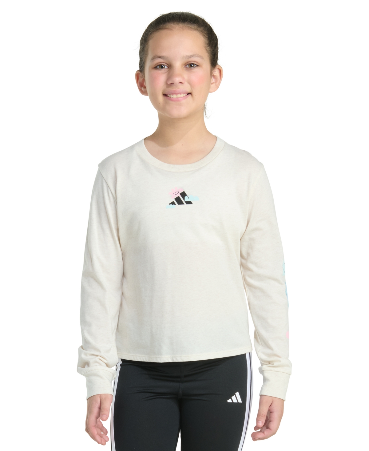 Click here for adidas Big Girls Long-Sleeve Regular-Fit Heather L... prices