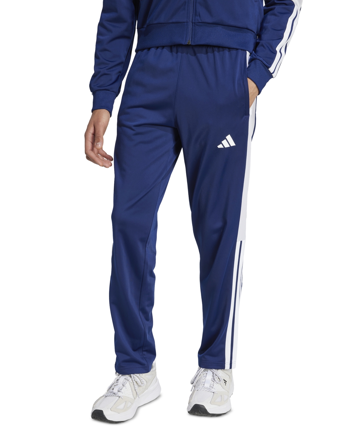 Click here for adidas Mens Stripe Logo Snap Pants - Dark Blue / W... prices