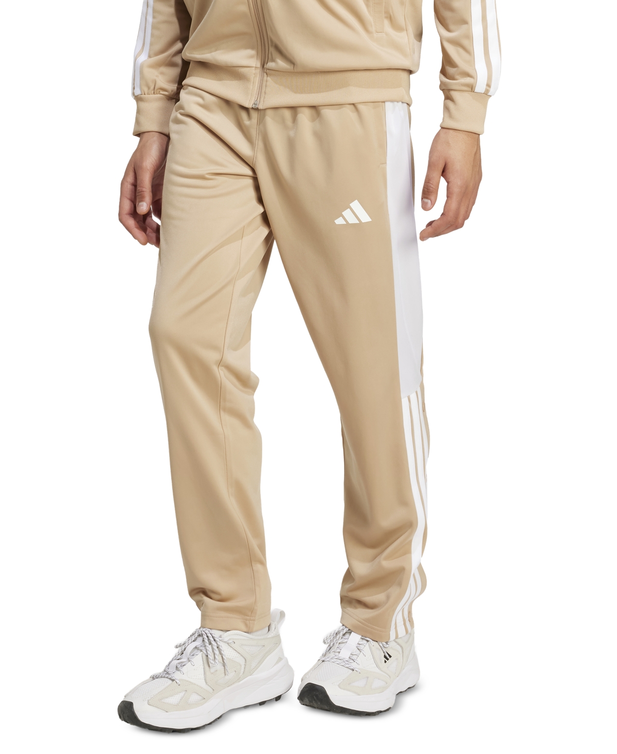 Click here for adidas Mens Stripe Logo Snap Pants - Sandstone /Wh... prices
