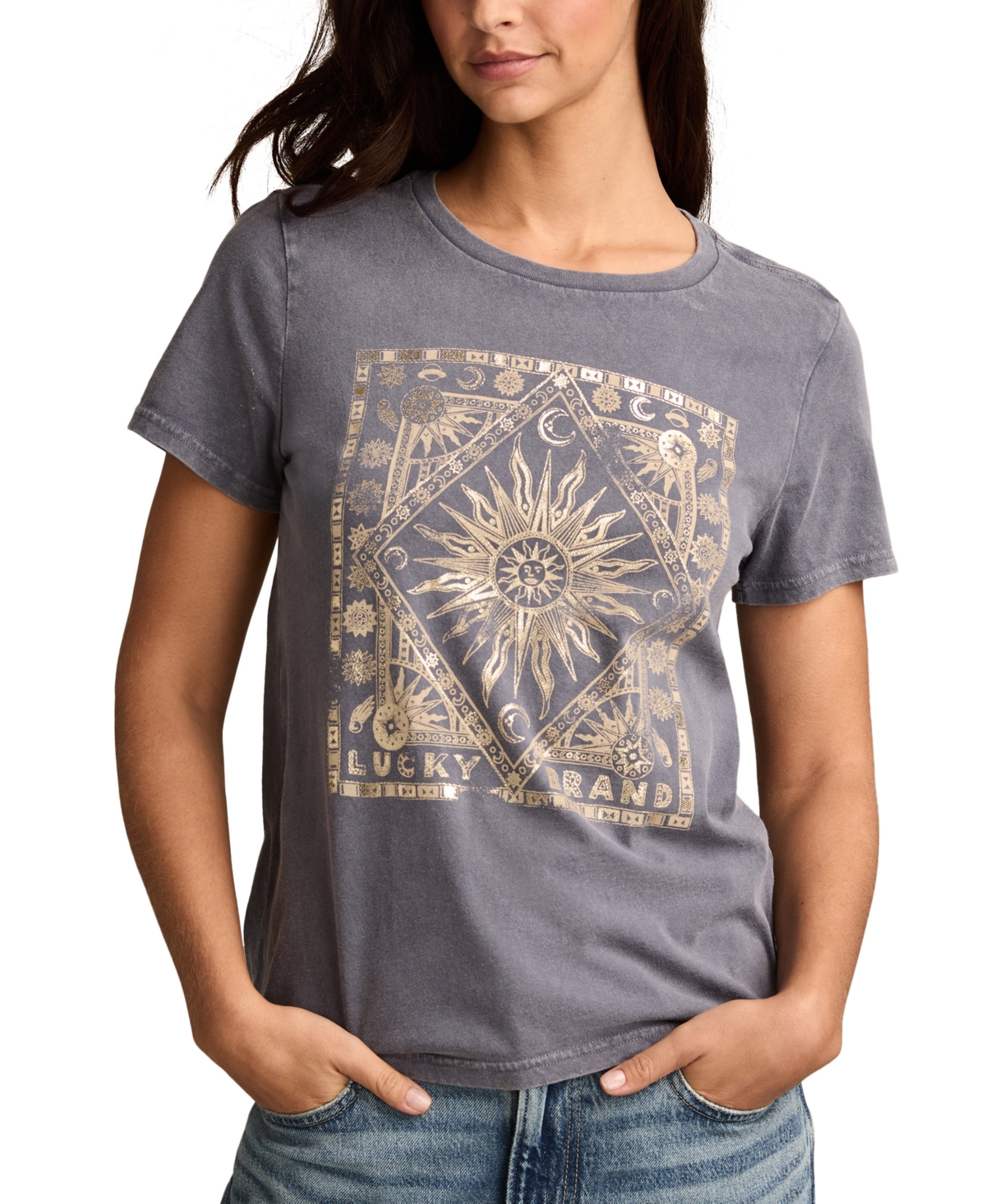 Click here for Lucky Brand Womens Celestial Frame Classic T-Shirt... prices