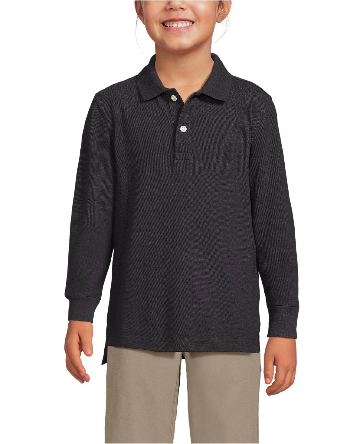 Click here for Lands End School Uniform Kids Long Sleeve Mesh Pol... prices