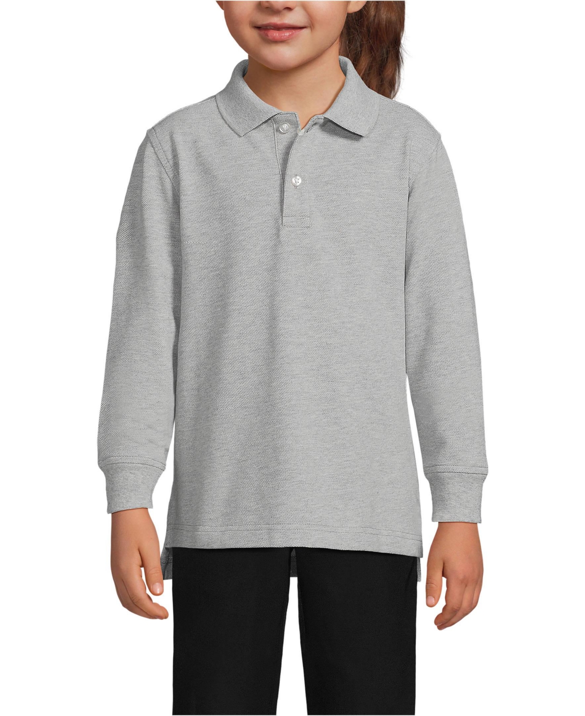 Click here for Lands End School Uniform Kids Long Sleeve Mesh Pol... prices