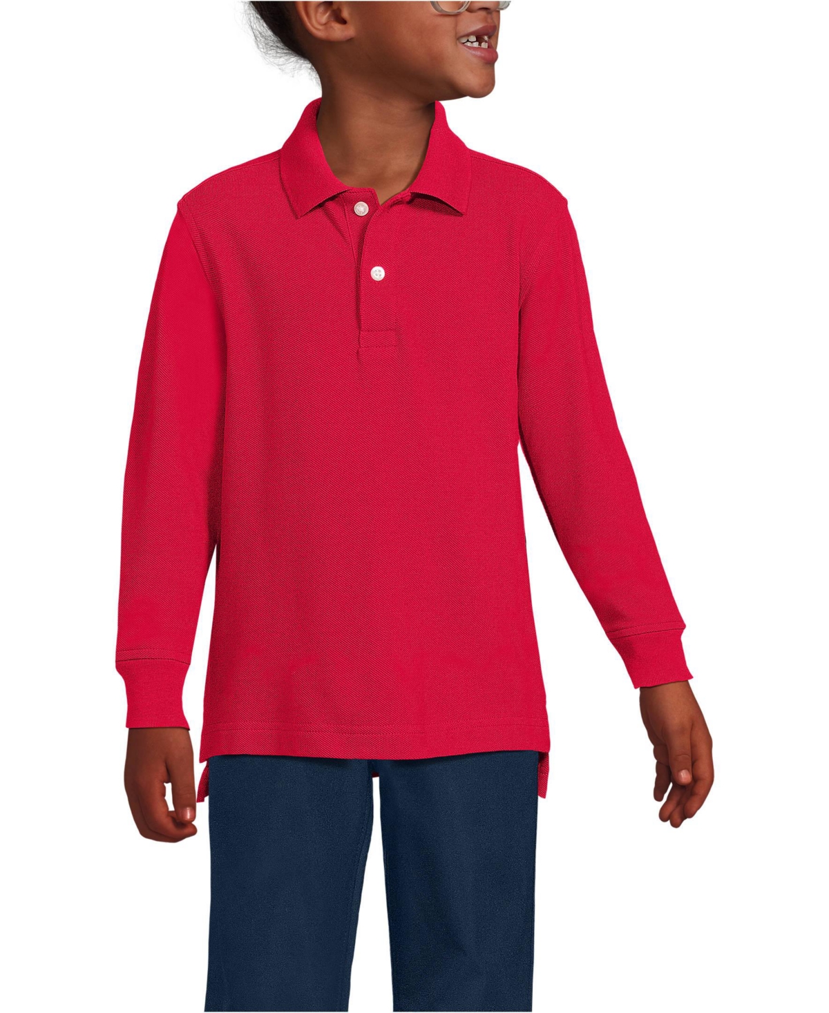 Click here for Lands End School Uniform Kids Long Sleeve Mesh Pol... prices
