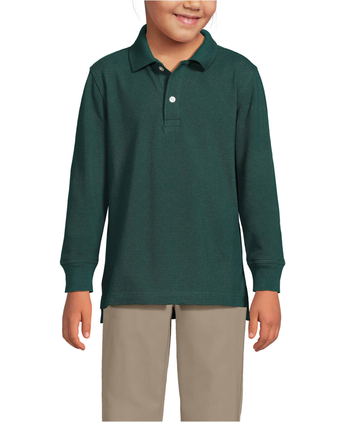 Click here for Lands End School Uniform Kids Long Sleeve Mesh Pol... prices