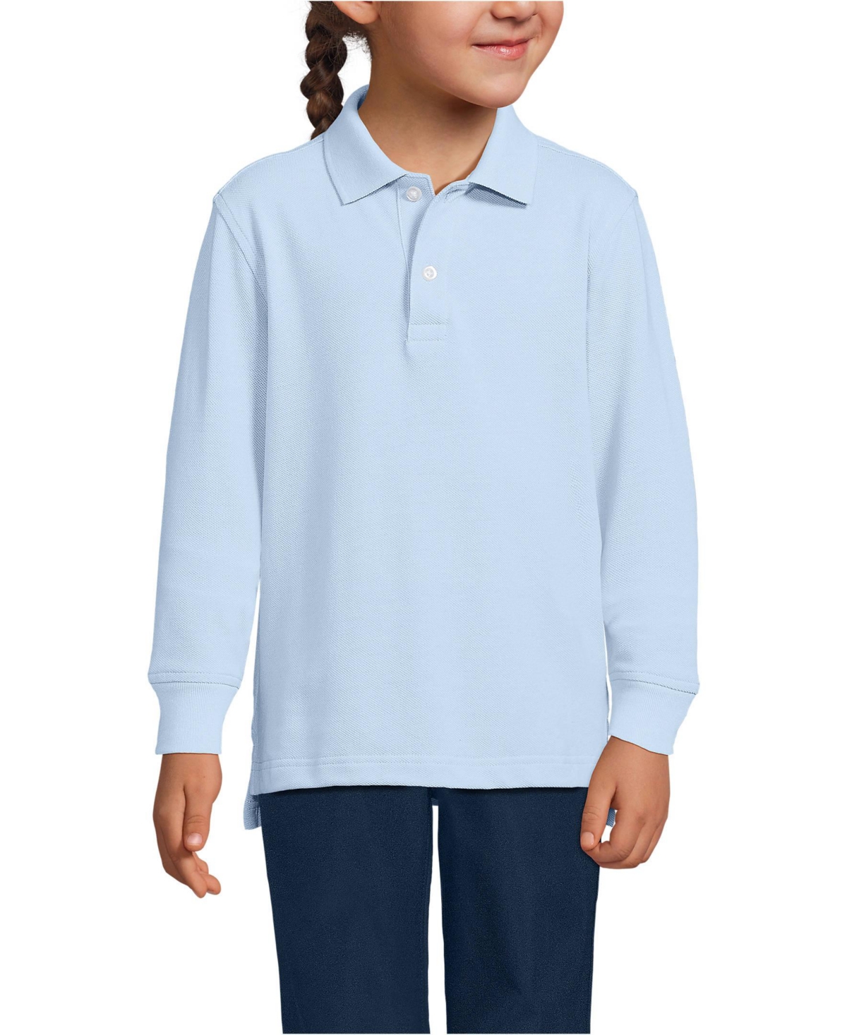 Click here for Lands End School Uniform Kids Long Sleeve Mesh Pol... prices