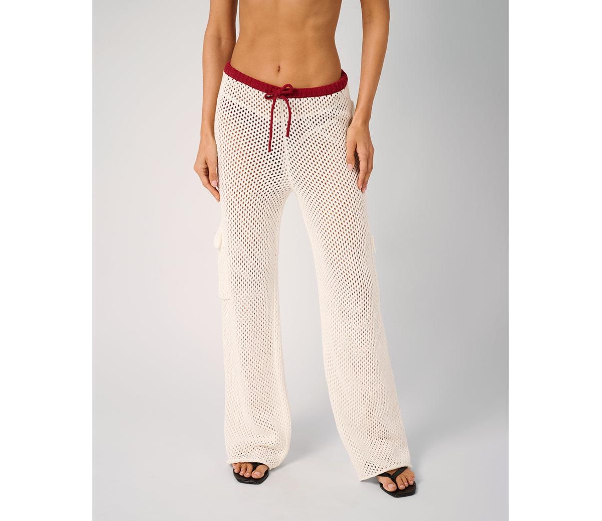 Click here for WeWoreWhat Womens Crochet Cargo Pants - Off-white/... prices