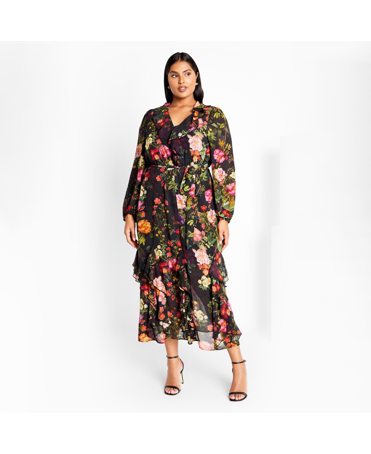 Click here for City Chic Plus Size Bridgette Print Maxi Dress - R... prices