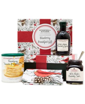 Stonewall Kitchen Holiday Blueberry Breakfast Gift Box, 4 Piece Set ...