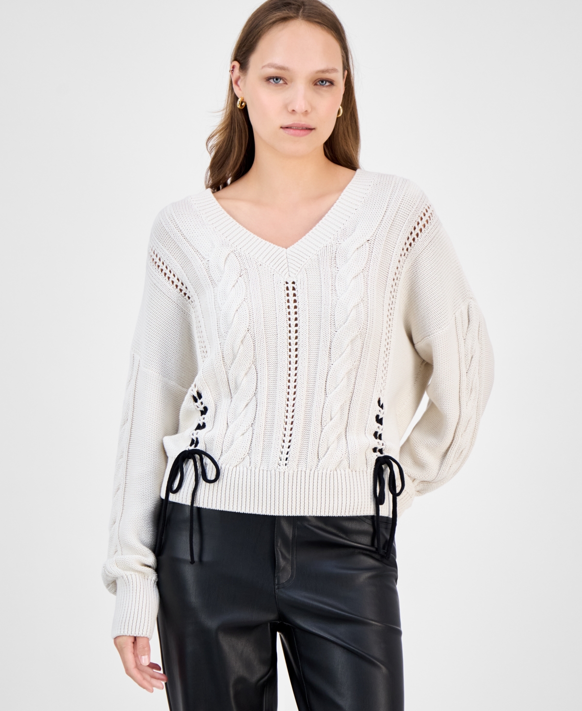 Click here for Boss Orange Womens Side-Stitch Cable-Knit Sweater... prices