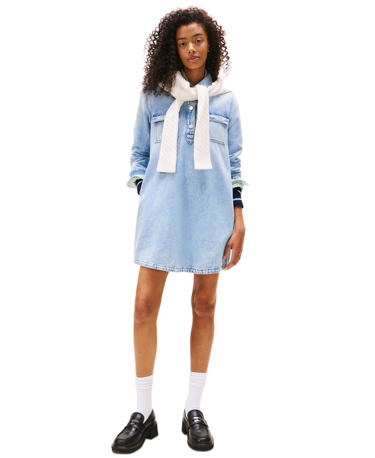 Click here for Tommy Jeans Womens Cotton A-Line Long-Sleeve Denim... prices