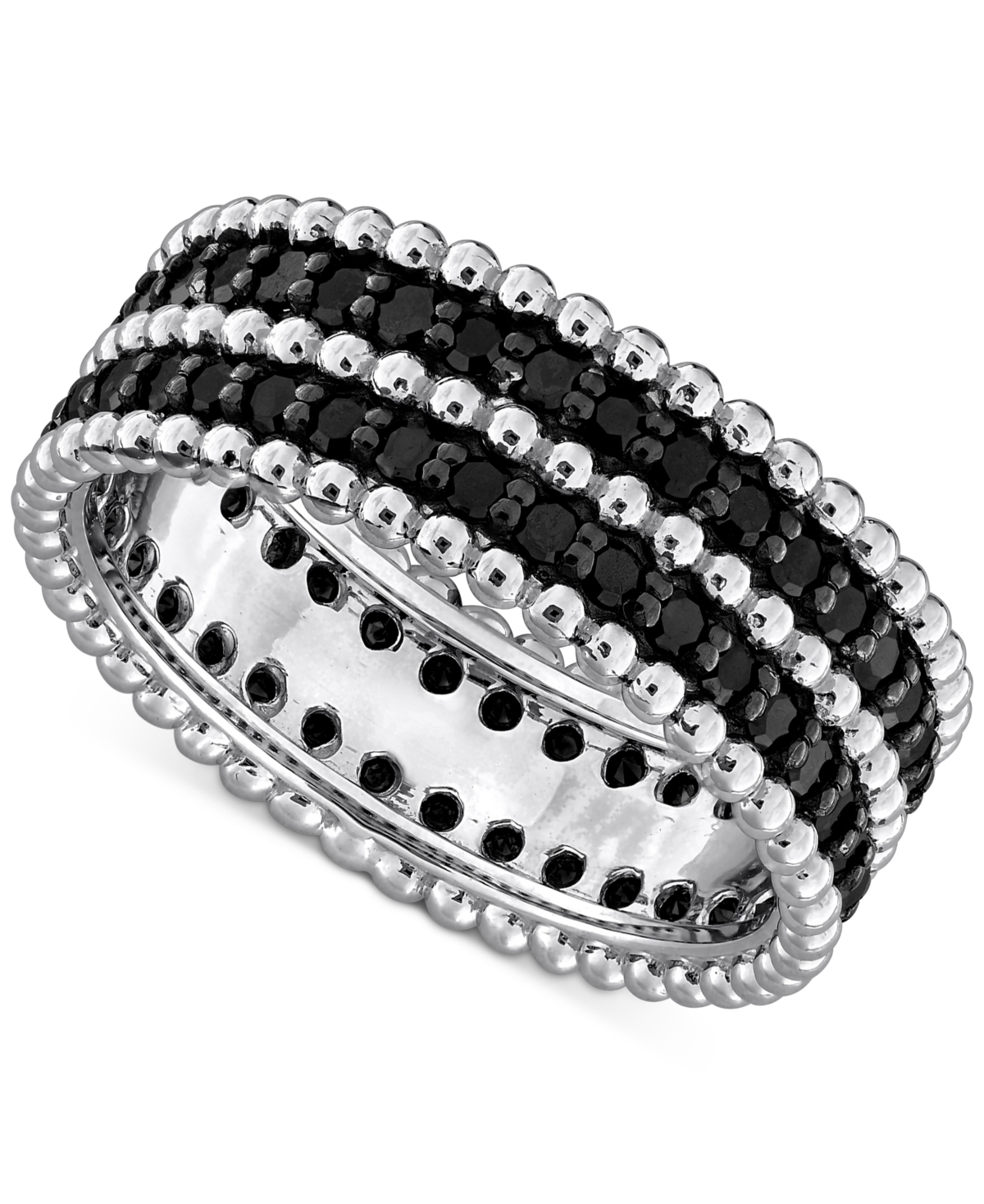 Click here for Black Diamond Double Row Beaded Eternity Band (1-1... prices