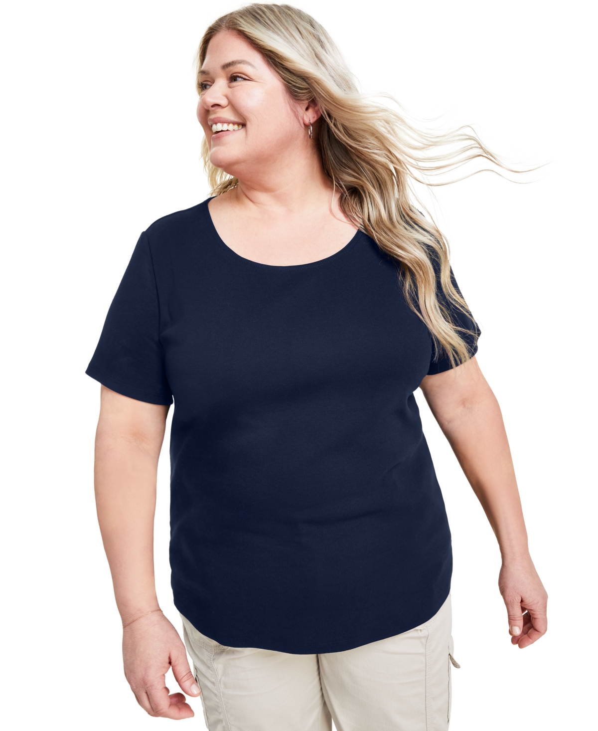 Click here for Style & Co Womens Plus Size Short-Sleeve Scoop-Nec... prices