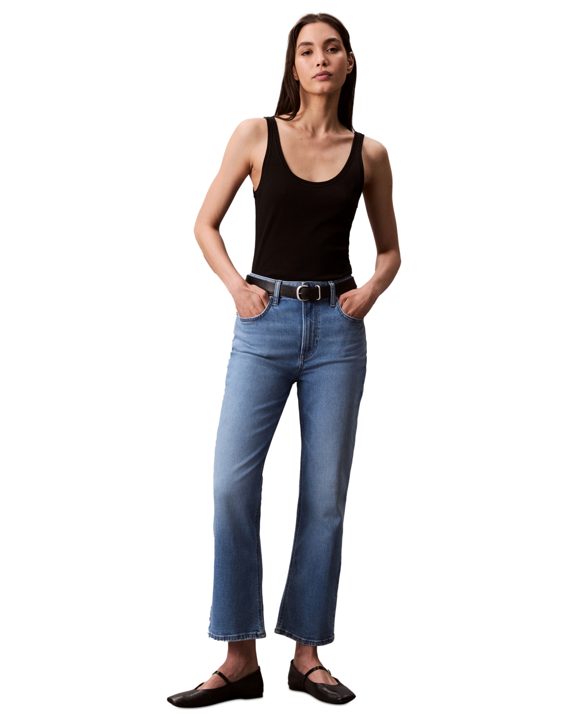 Click here for Calvin Klein Jeans Womens High Rise Kick-Flare Jea... prices