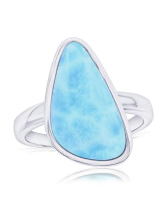 Sterling Silver, Irregular-Shaped Larimar Ring - Macy's