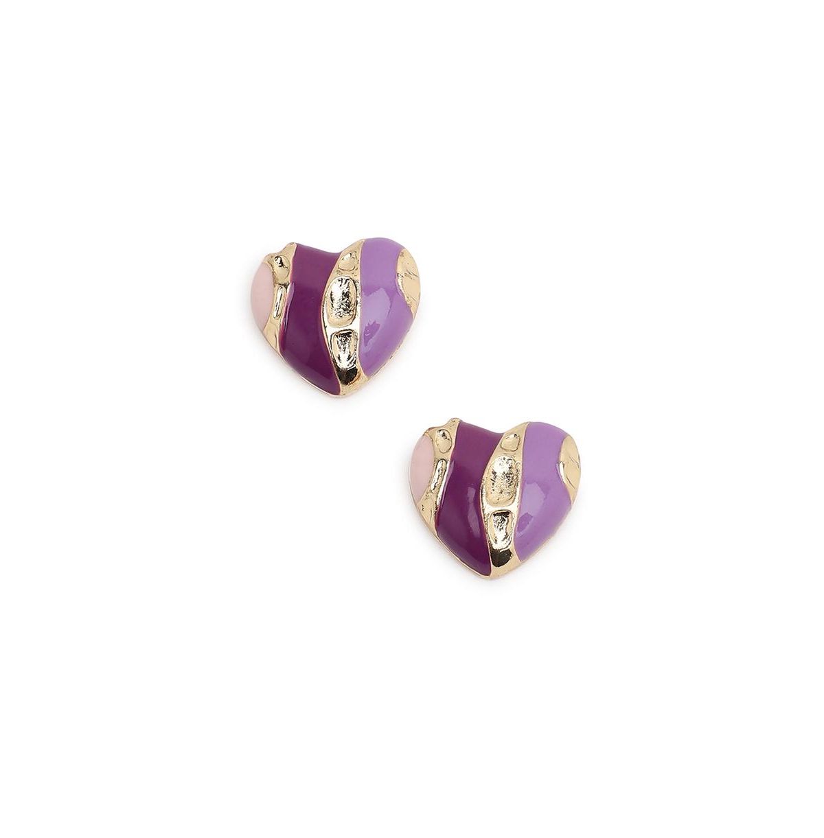 Click here for Sohi Heart Stud Earrings - Purple prices