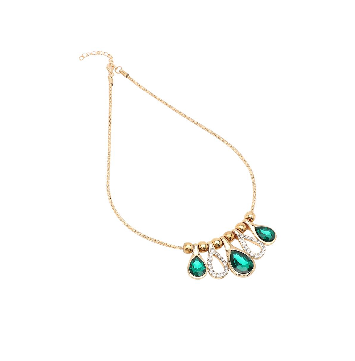 Click here for Sohi Teardrop-Stone Statement Necklace - Green prices