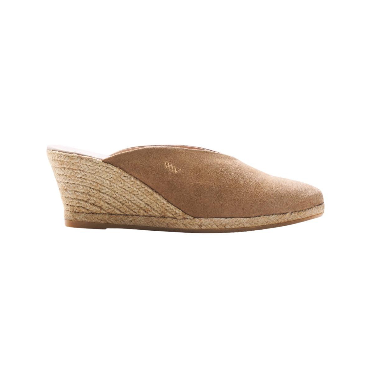 Click here for Truja Suede Espadrille Mule Wedges - Brown prices