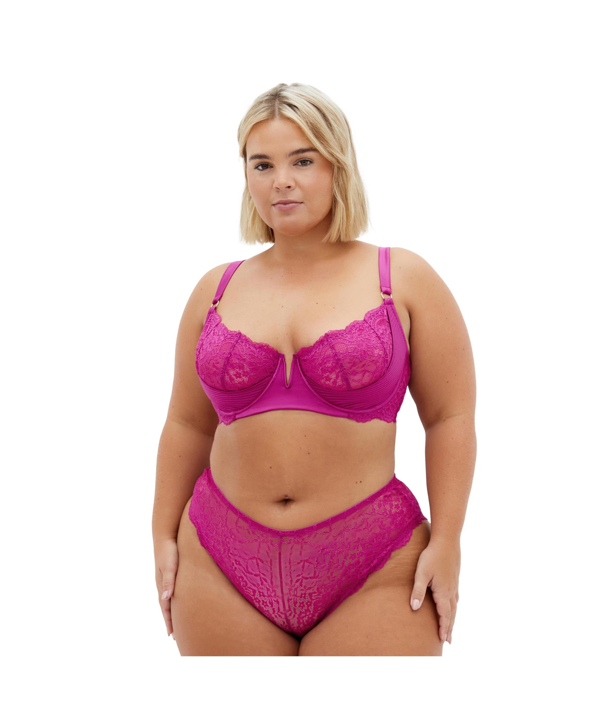 Click here for City Chic Plus Size Viva Underwire Demi Bra - Ceri... prices